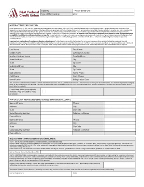 Fillable Online Membership Application - F&A Federal Credit Union Fax Email Print - pdfFiller