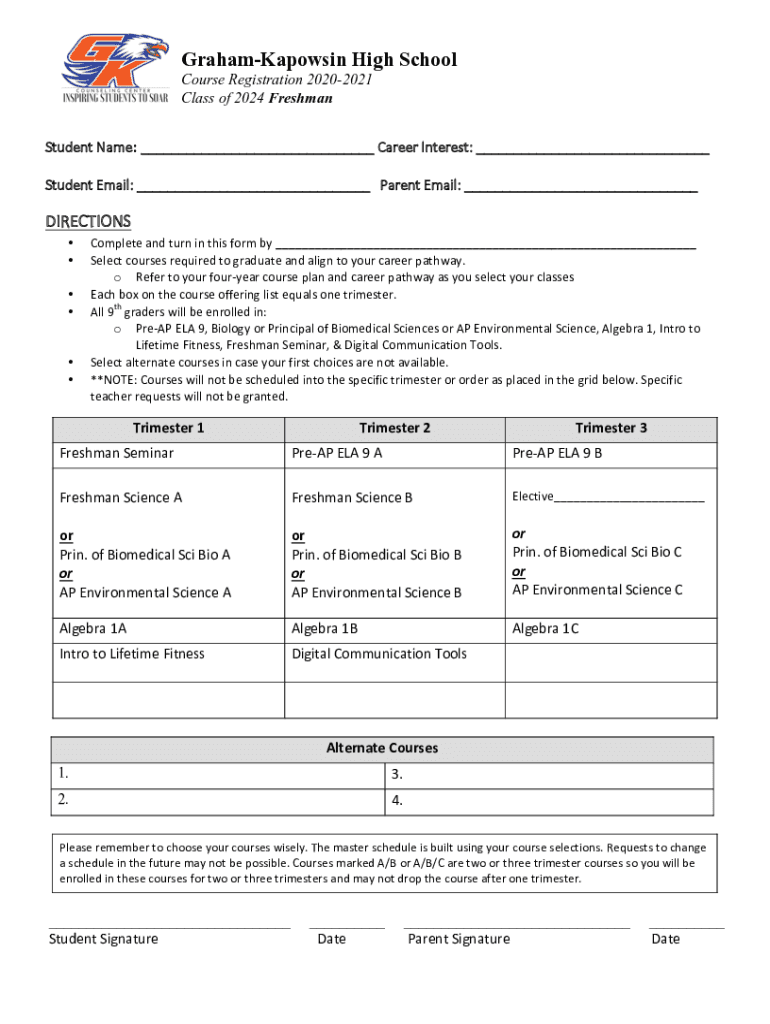 Fillable Online SUMMER SCHOOL REGISTRATION FORM Fax Email Print - pdfFiller
