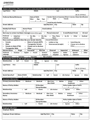 Fillable Online Patient Information (Please present your photo ...