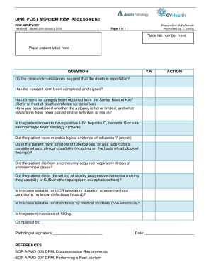 Fillable Online Limited post-mortem examination. An alternative and ...