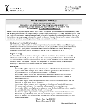 Fillable Online SUMMARY NOTICE OF PRIVACY PRACTICES Effective Date Fax Email Print - pdfFiller