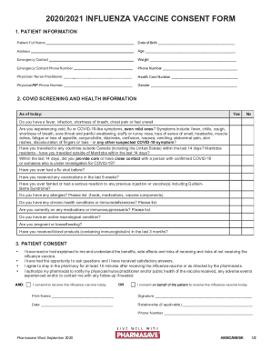 Fillable Online VACCINE CONSENT FORM Fax Email Print - pdfFiller
