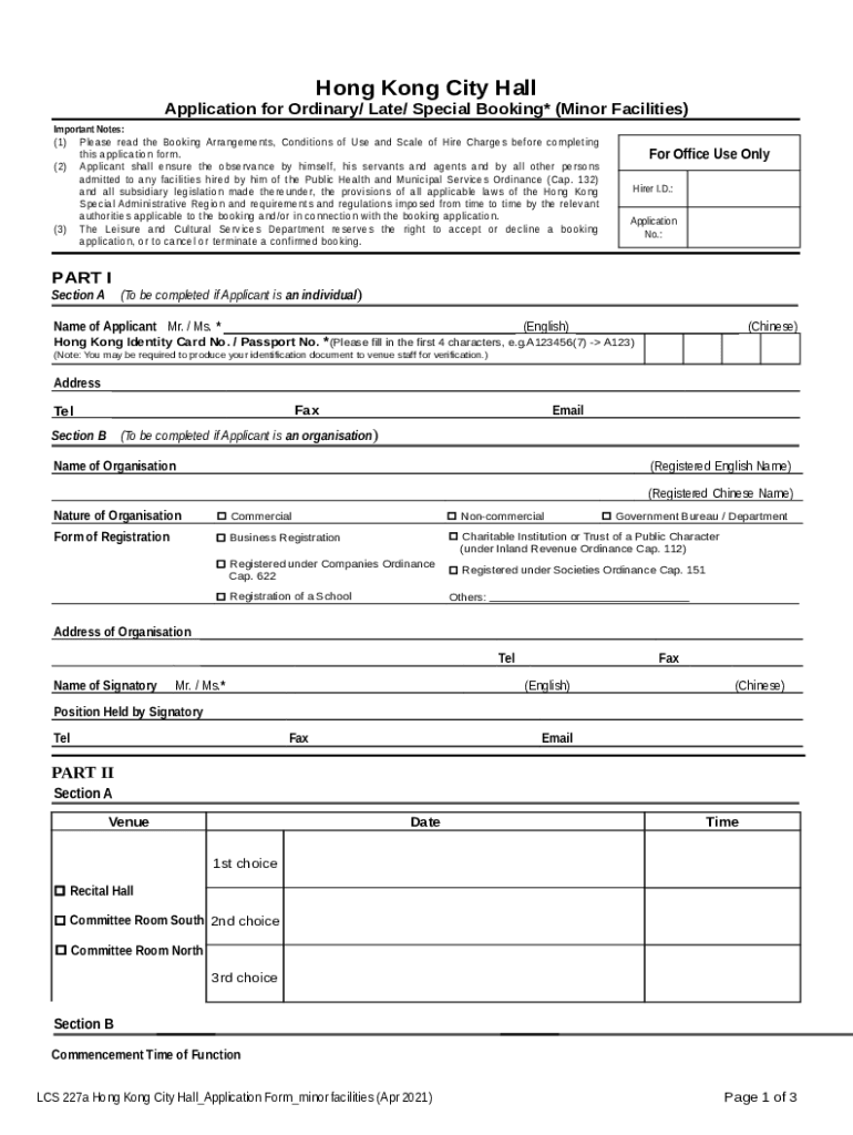 SHORT TERM HIRING FACILITIESVENUE BOOKING Doc Template | pdfFiller