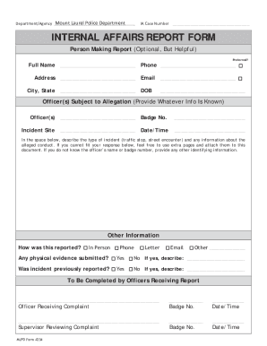 Fillable Online Internal Affairs Division - Houston Police Department ...