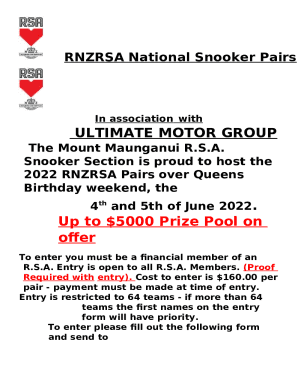 Mount RSA celebrates 50 years of snooker - SunLive Doc Template | pdfFiller