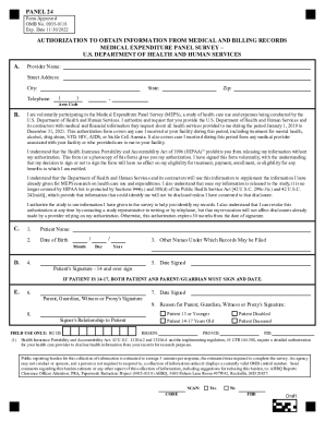Fillable Online meps ahrq Authorization to Obtain Information from ...