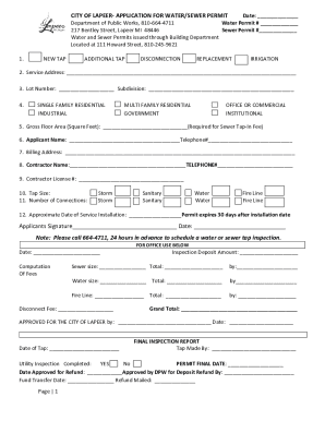 Fillable Online Public Works Forms - Welcome to Lapeer, MI Fax Email ...