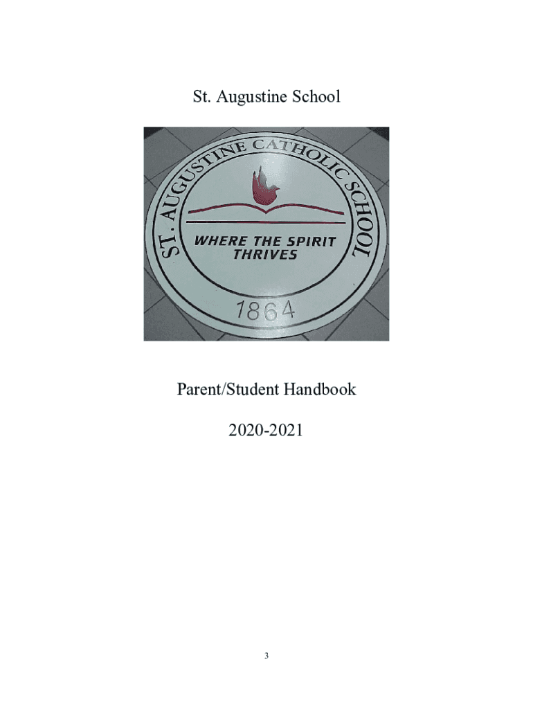 Fillable Online St. Augustine School Parent/Student Handbook 2020-2021 Fax Email Print - pdfFiller
