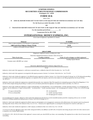 Fillable Online FORM 10-K INTERNATIONAL MONEY EXPRESS, INC. Fax Email Print - pdfFiller