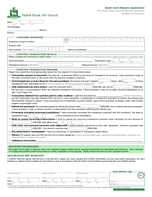 Fillable Online Card transaction dispute & customer declaration form ...