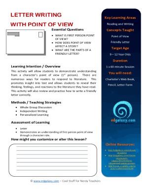 Fillable Online What Is First Person Point of View in Writing ...