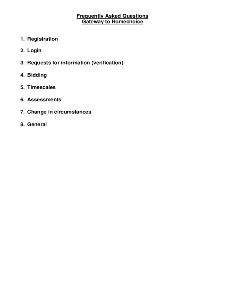 Fillable Online Frequently Asked Questions Gateway to Homechoice 1 ...