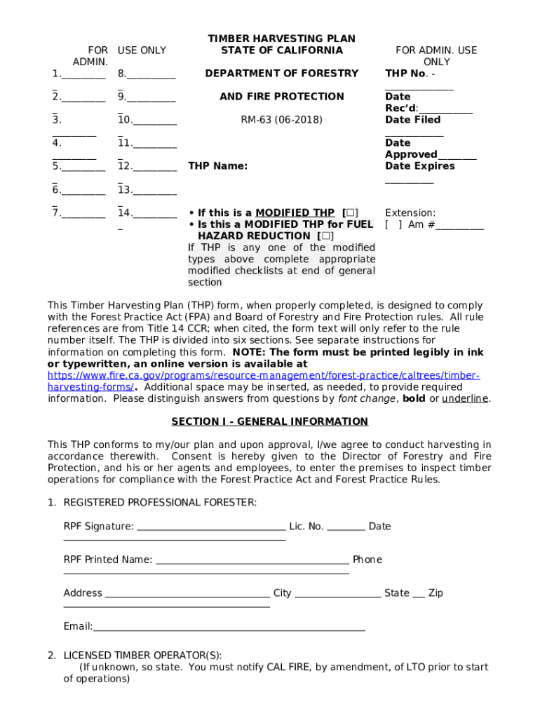 Timber Harvesting s - CAL FIRE - CA.gov Doc Template | pdfFiller