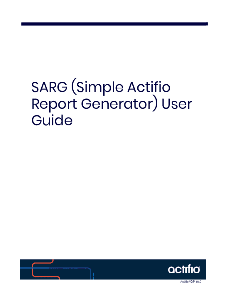 Fillable Online SARG (Simple Actifio Report Generator) User Guide. This ...