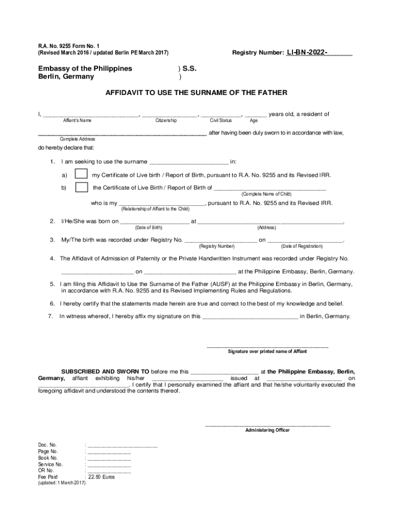 Fillable Online AFFIDAVIT-TO-USE-SURNAME-OF-FATHER-AUSF.docx Fax Email ...