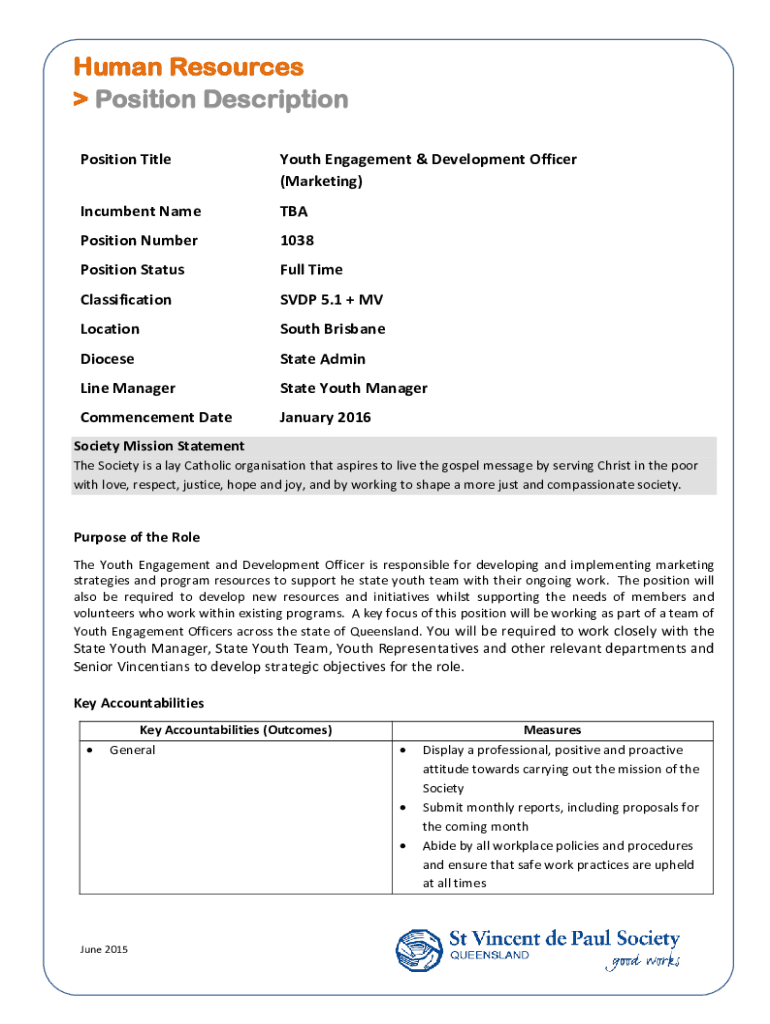 Fillable Online youth-engagement-specialistJob Details tabCareer Pages ...