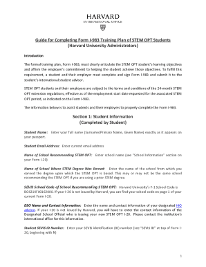 Fillable Online STEM OPT I-983 Training Plan 30 sample answers Fax ...