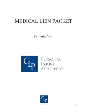 Fillable Online MEDICAL LIEN PACKET - GLP Attorneys Fax Email Print ...