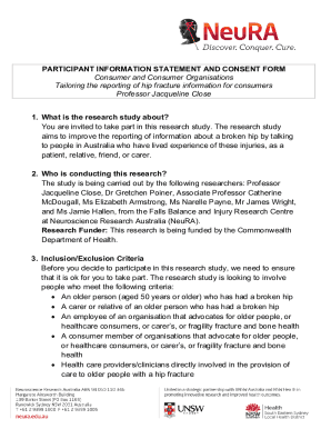 Fillable Online participant information statement and consent form ...
