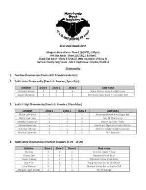 Fillable Online Buck Creek Classic Shows Bluegrass Funny Farm Fax Email Print - pdfFiller