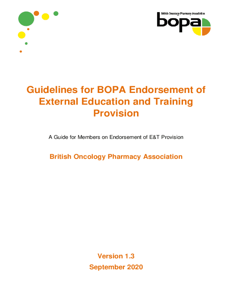 Fillable Online Guidelines for BOPA Endorsement of External Education ...