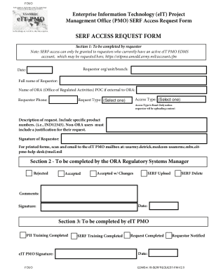 Fillable Online SERF ACCESS REQUEST FORM Fax Email Print - pdfFiller