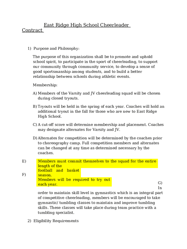The Role of Cheerleading in High School Athletics Doc Template | pdfFiller