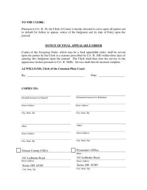 Fillable Online PURSUANT TO CIVIL RULE 53, THE FILING OF TIMELY WRITTEN ...