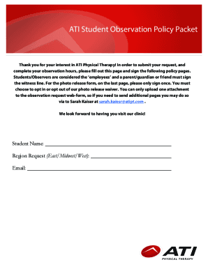 Fillable Online Ati Student Observation - Fill Online, Printable ...