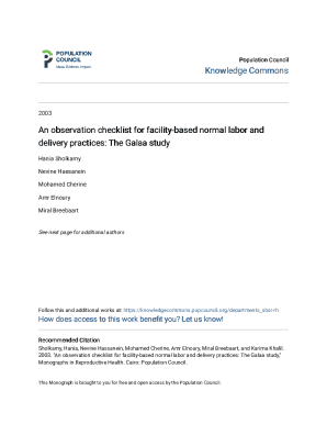 Fillable Online An observation checklist for facility-based normal ...