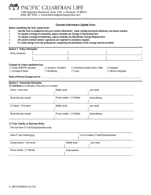 Fillable Online Contract Information Update Form - Pacific Guardian ...