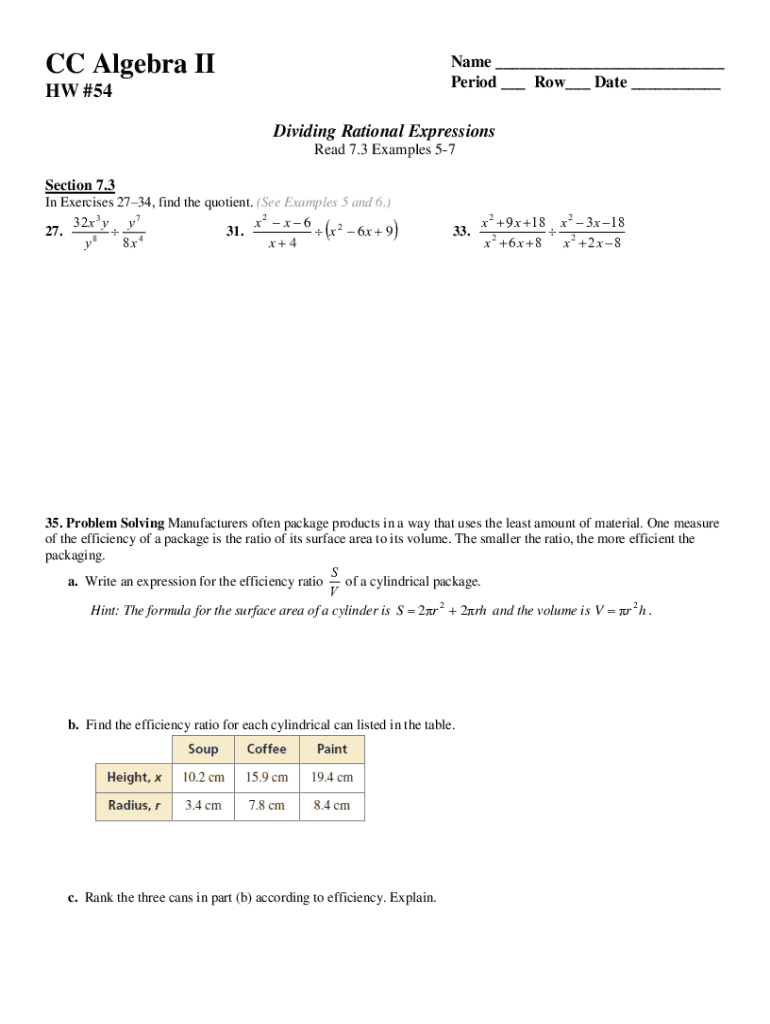 Fillable Online Algebra II Unit 02 Review Sheet - Quadratic Functions ...