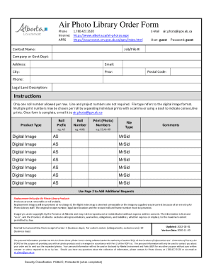 Fillable Online Air Photo Libray Order Form 20201120. air photo, aerial ...