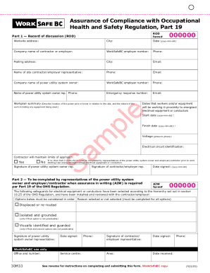 Fillable Online Assurance of compliance with Occupational Health and ...
