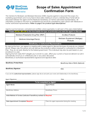 Fillable Online ( Scope of Sales Appointment Confirmation Form - Clover ...
