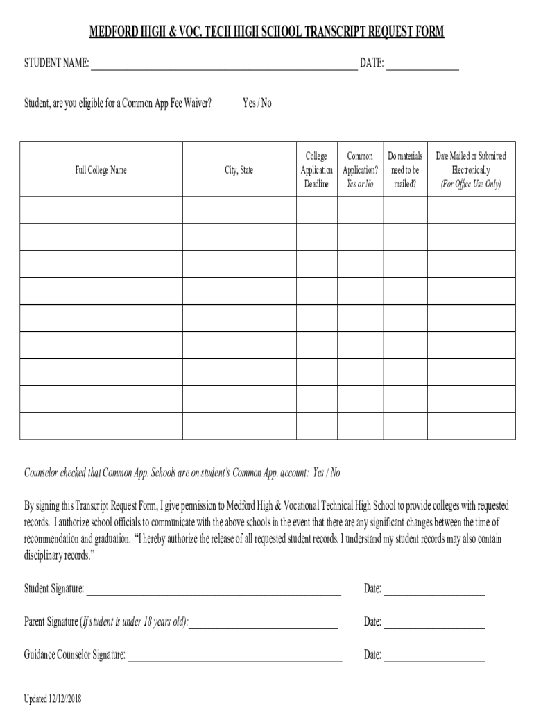 Fillable Online Medford Area Senior High School Fax Email Print - pdfFiller