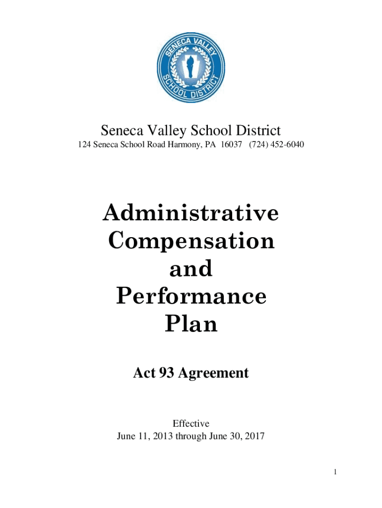 Fillable Online Seneca Valley School District - Act 93 Agreement Fax ...