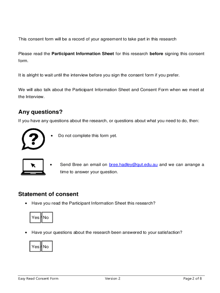 Fillable Online ETH Consent Form Carer Guardian Easy Read. Consent Form ...