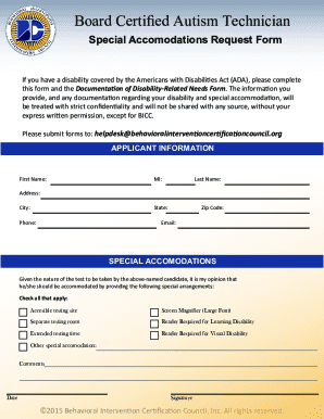 Fillable Online Forms Special Accommodations Request Form Fax Email ...