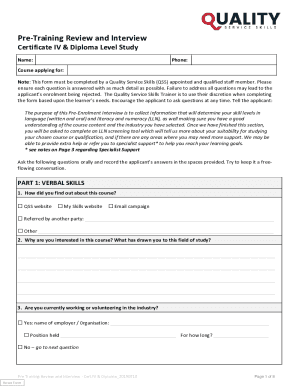 Fillable Online Tafe student pre-training review form - Victoria ...