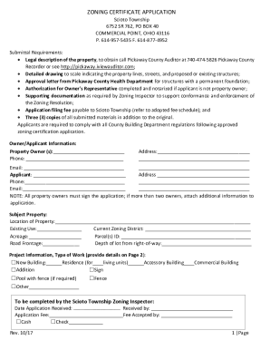 Fillable Online Application for Zoning Approval Township Use Only Fax ...