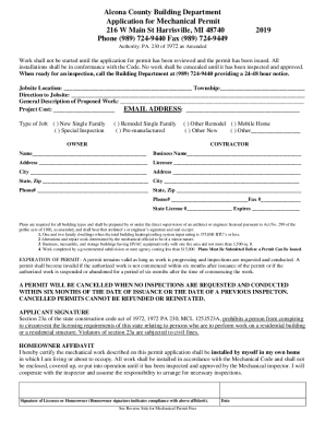 Fillable Online Application for Mechanical Permit Fax Email Print ...