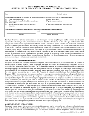 Completable En línea Spanish Special Education Rights. Memo Form Fax ...