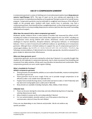 Fillable Online The benefits of compression garments for your sensory ...