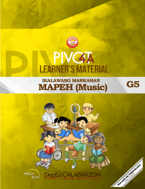 Fillable Online PIVOT Learner's Module Grade 1: MAPEHMusic Fax Email ...