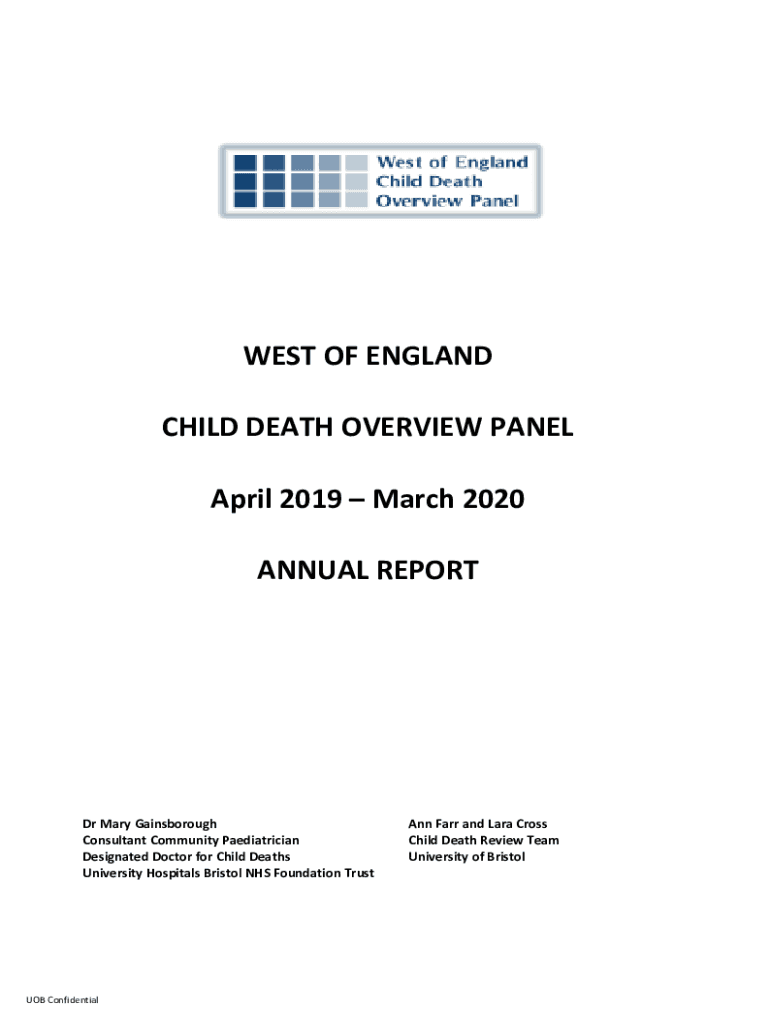 Fillable Online West of England Child Death Overview Panel Annual ... Fax Email Print - pdfFiller