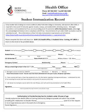 Fillable Online Immunization Forms - Queensborough Community College ...