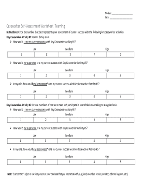 Fillable Online Caseworker Self-Assessment Worksheet: Engagement Fax ...