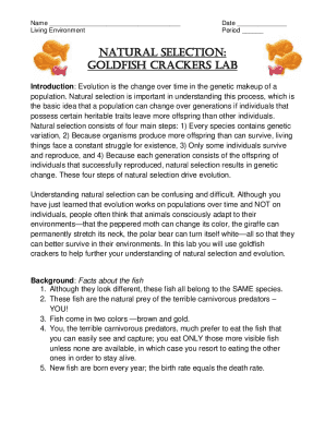 Fillable Online Natural Selection and Evolution with Goldfish - TiGreer ...