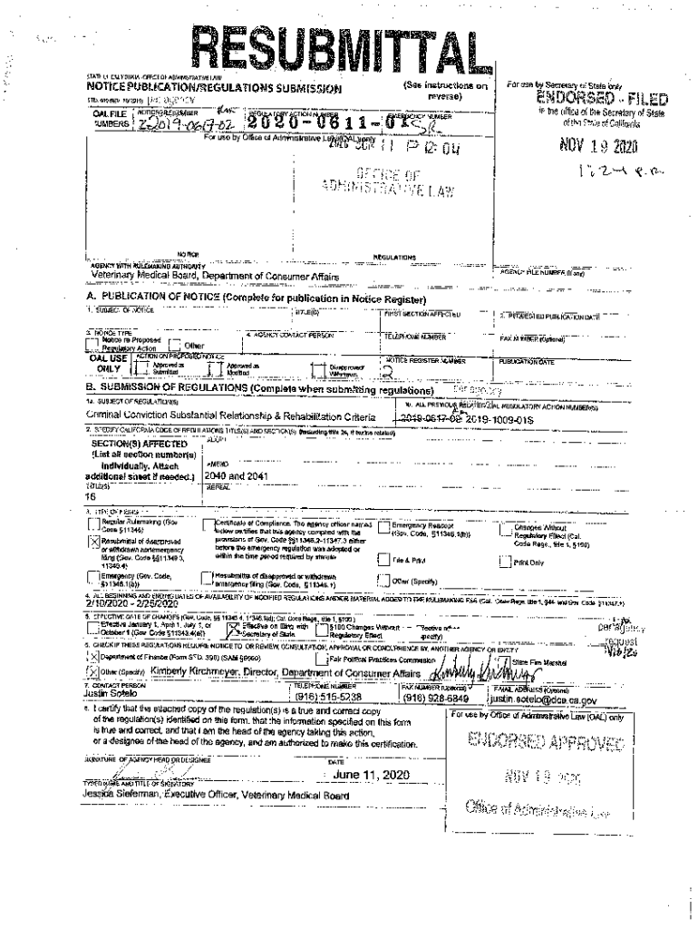 Fillable Online vmb ca Std. Form 400 (as stamped by the Secretary ...